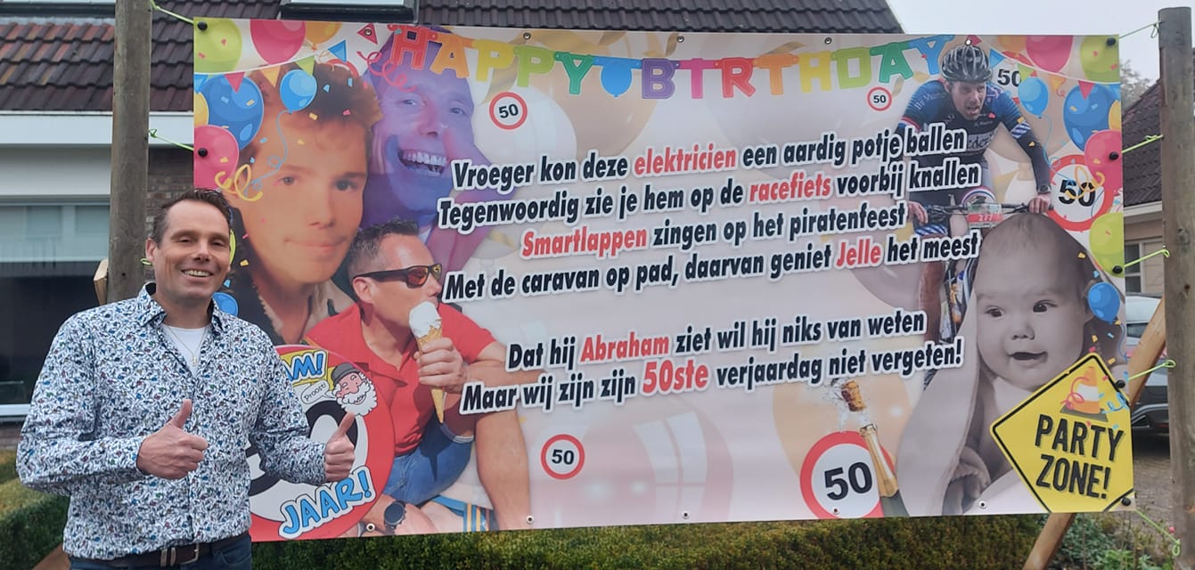 Spandoek teksten? Bekijk ze hier! - Spandoekabraham.nl